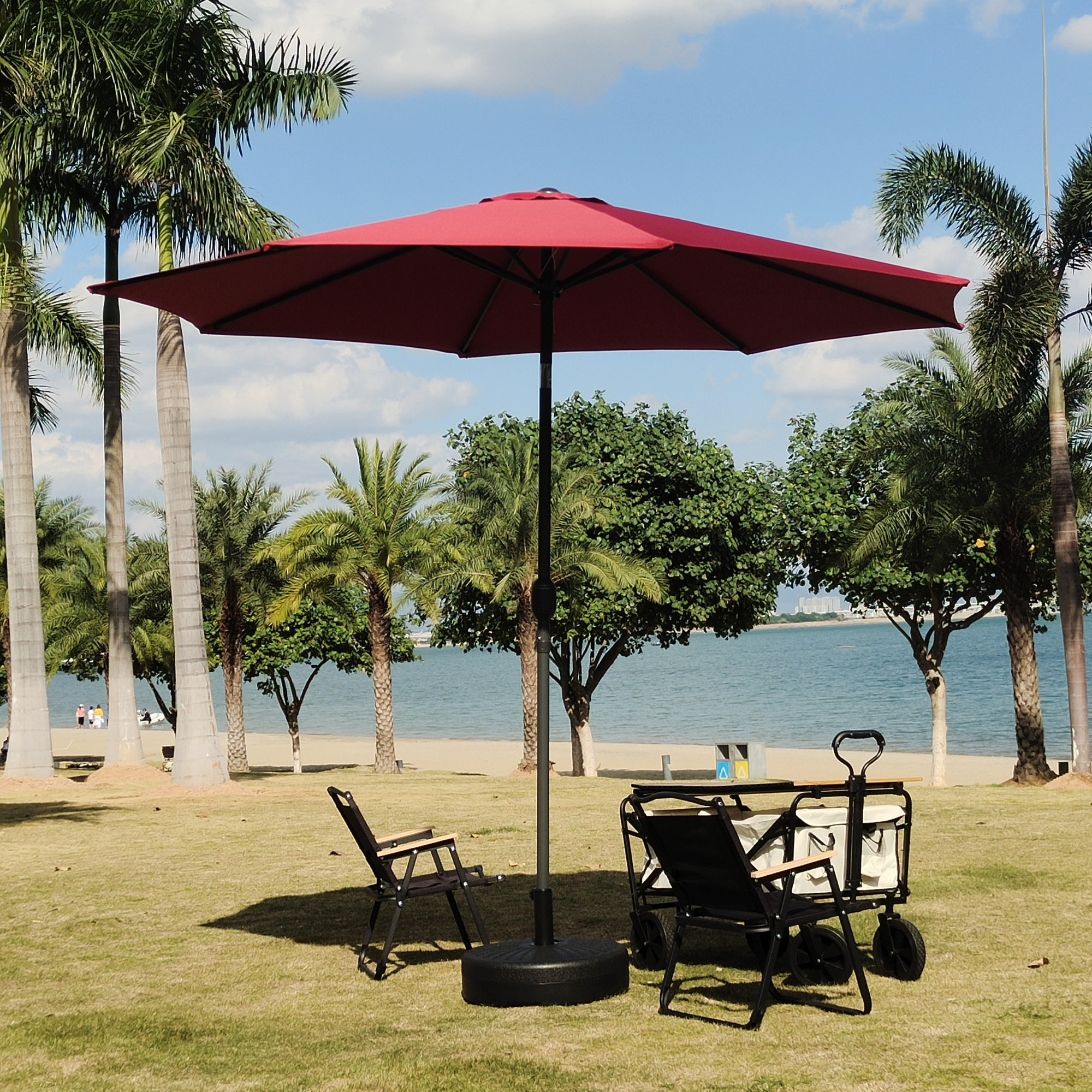 Arlmont & Co. Tanicka 106'' Market Umbrella with Crank Lift & Reviews ...