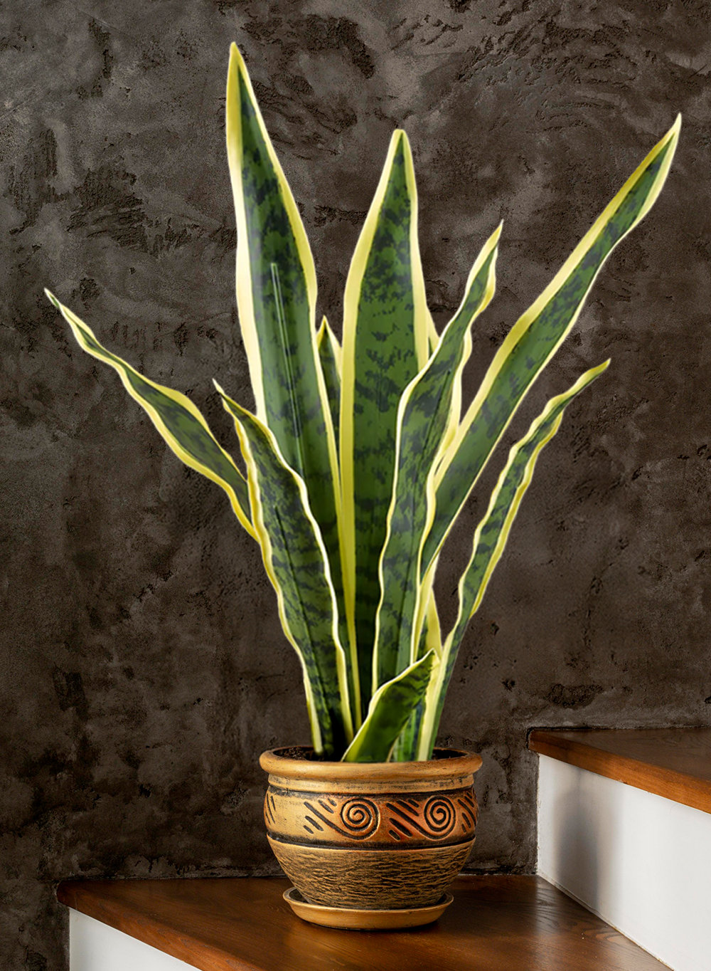 Primrue Artificial Snake Plant – Faux Sansevieria Potted Plant With ...