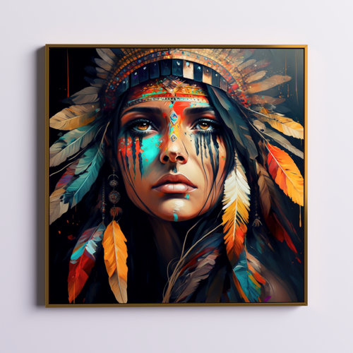 Langley Street Colorful Native American Woman III Framed On Canvas ...