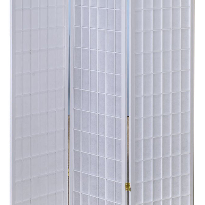 Ebern Designs Alexnadra White 3 Panel Shoji Screen | Wayfair