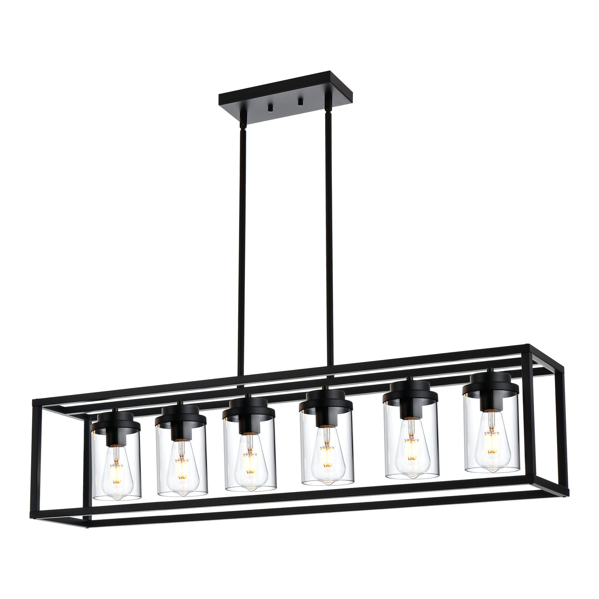 Breakwater Bay 6-Light Dining Room Light Fixture Black Farmhouse ...