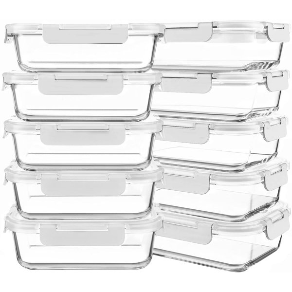 Prep & Savour 10 Packs 30 Oz Glass Meal Prep Containers,Glass Food ...