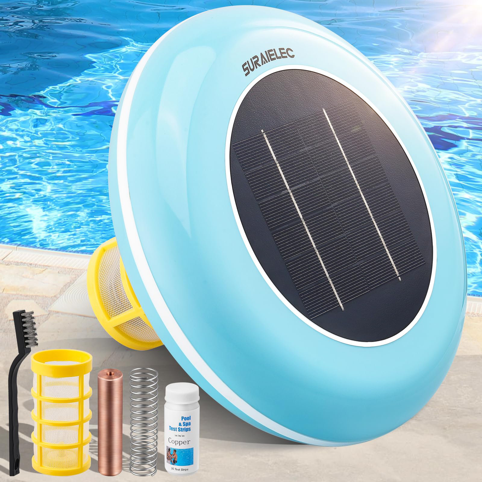 Zeki Shoggy Solar Pool Ionizer, Copper Pool Ionizer For Above Ground ...