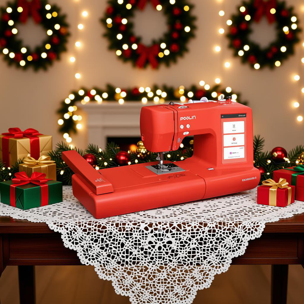 Poolin EOC05RE(2in1) Computerized Sewing & Embroidery Machine 7.9x11 ...