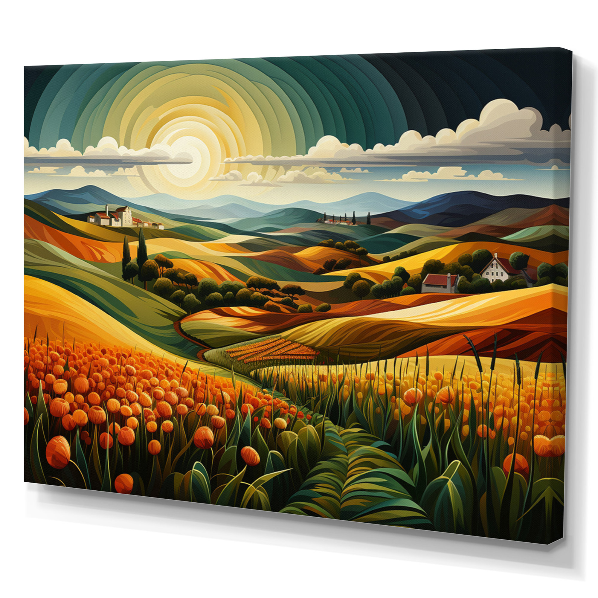 Millwood Pines Countryside Geometric Plains II - Landscapes Wall Art ...