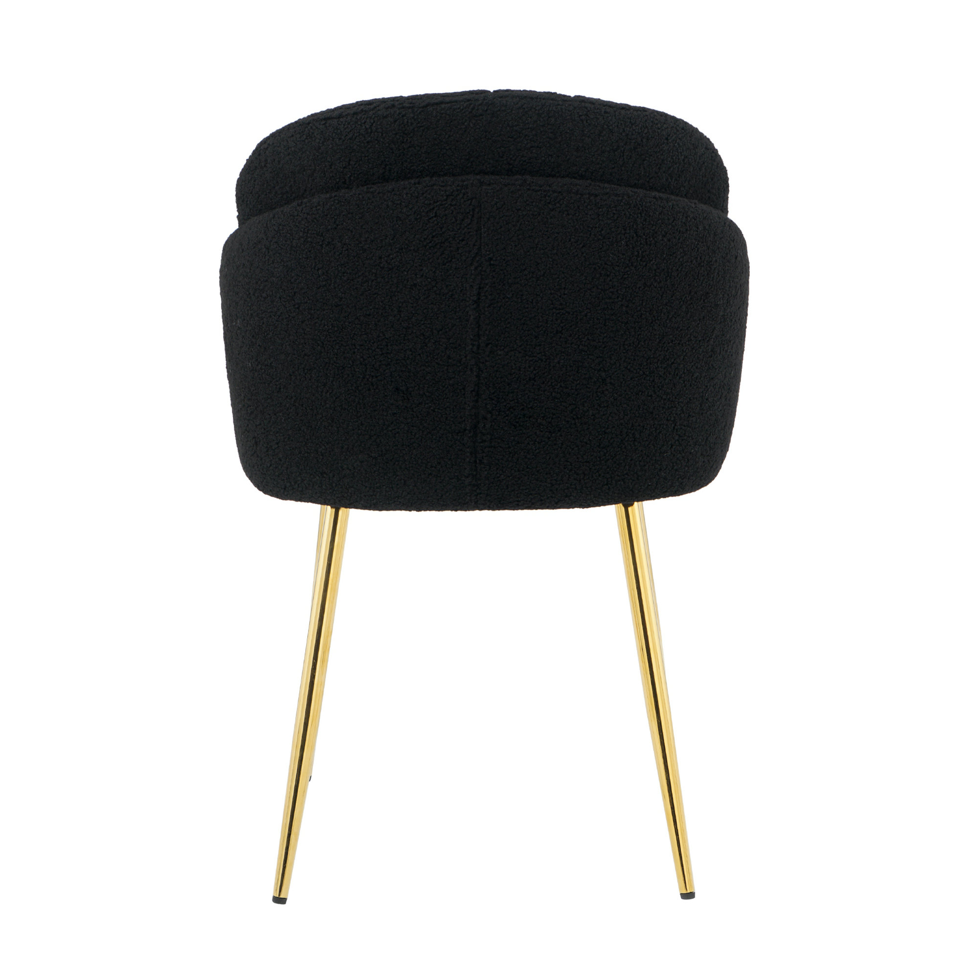 Everly Quinn Modern simple black teddy fleece dining chair Fabric ...