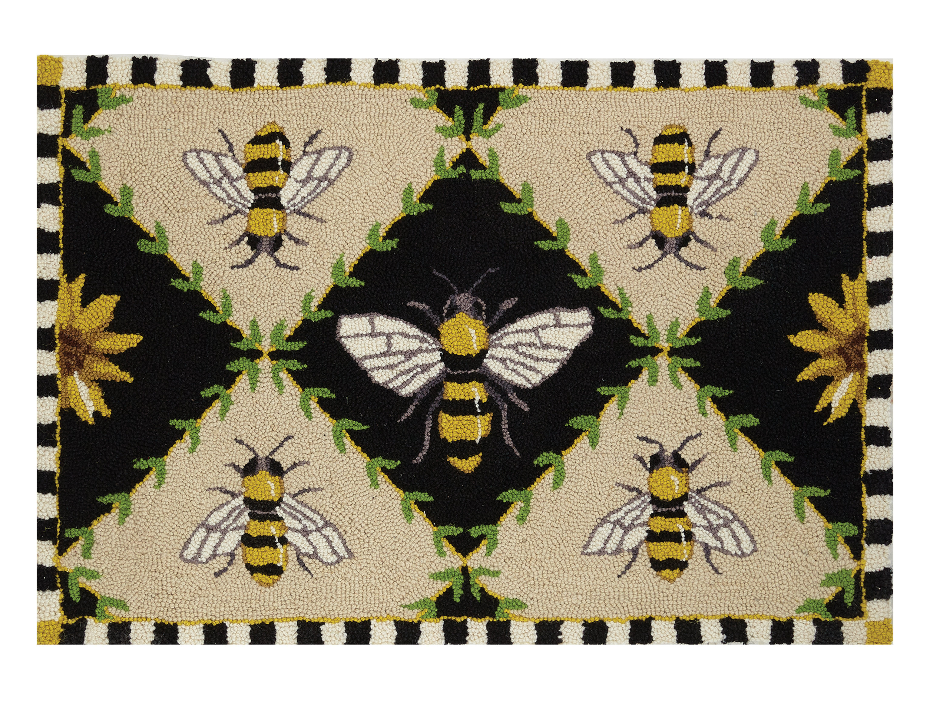 Sally Eckman Roberts Bumblebee Black/Beige Area Rug & Reviews | Wayfair