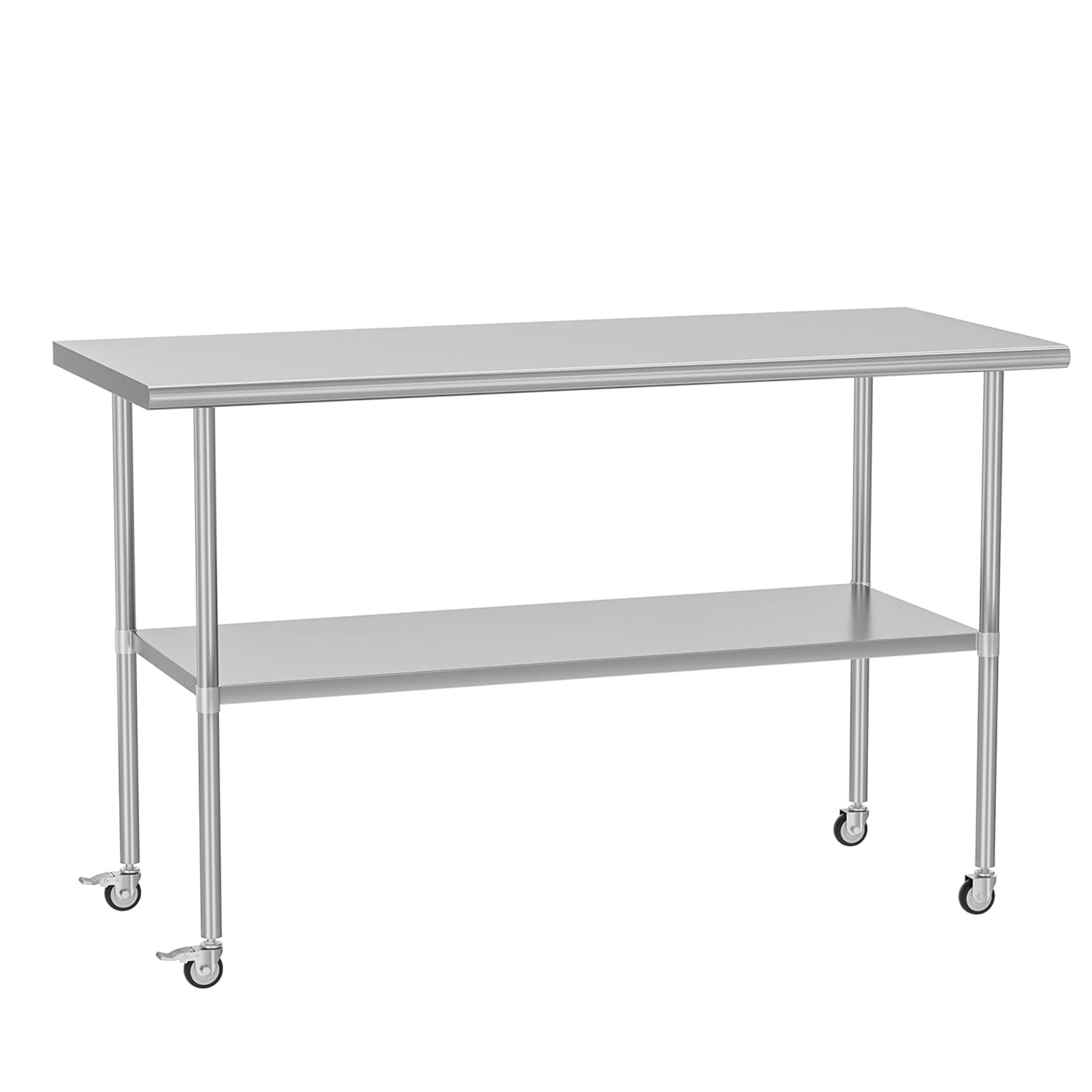 DAMALU Stainless Steel Table Metal Work Table Adjustable Undershelves ...