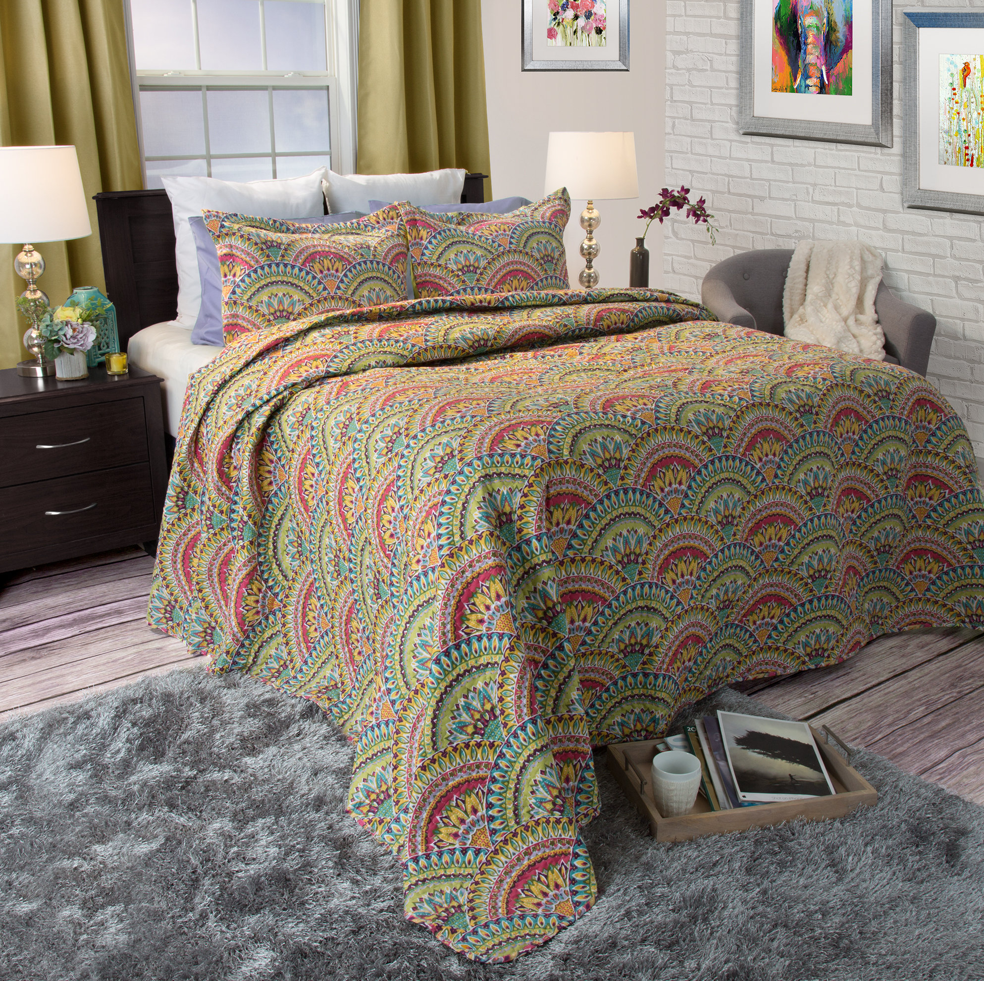 Plymouth Home Melanie Quilt Set by Lavish Home & Reviews | Wayfair