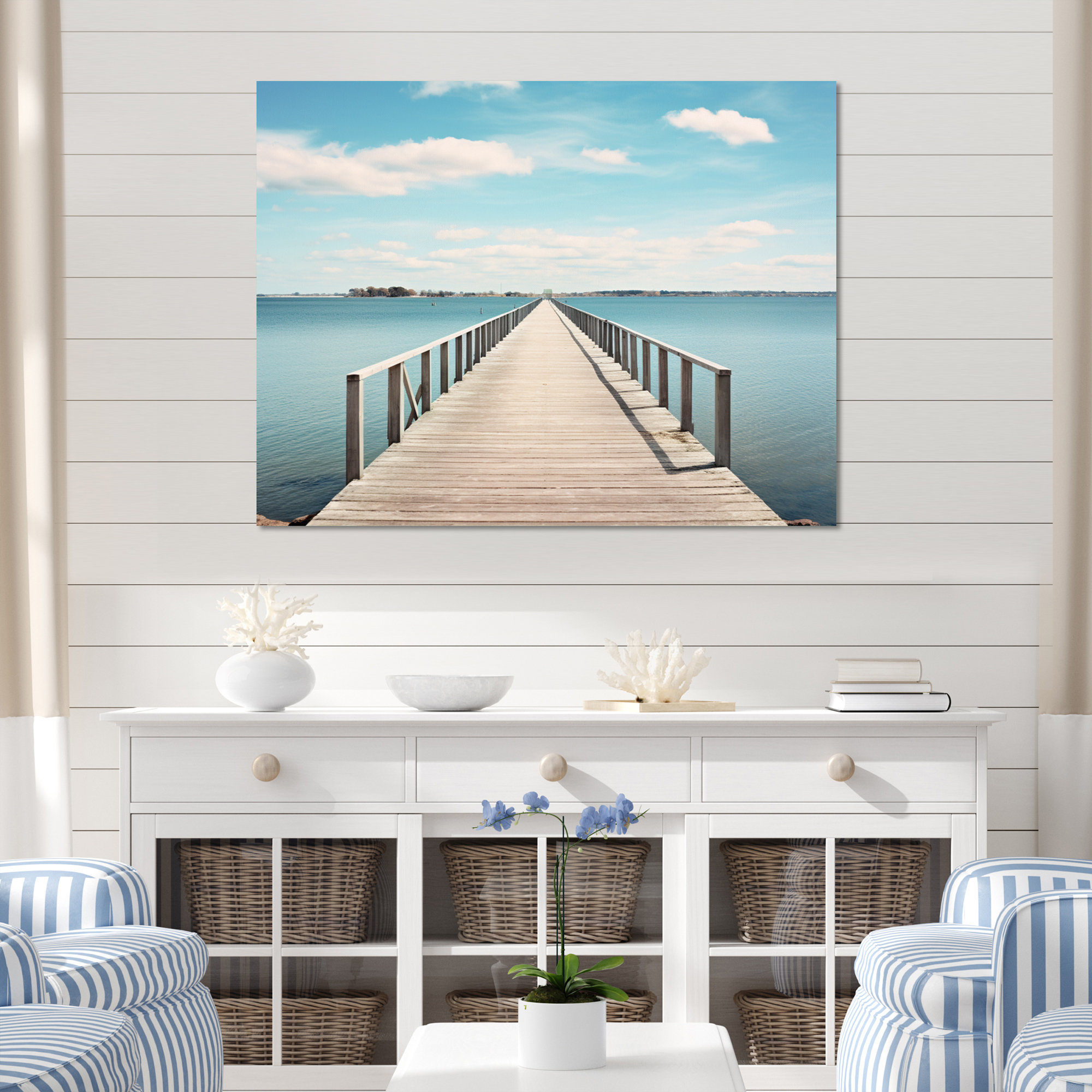 Dovecove Pier Lone Pier II - Coastal Pier Canvas Prints - Wayfair Canada