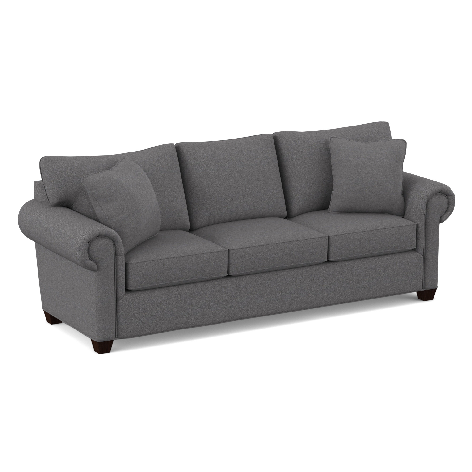 EdgecombeFurniture Grace 86" Round Arm Sofa with Reversible Cushions ...