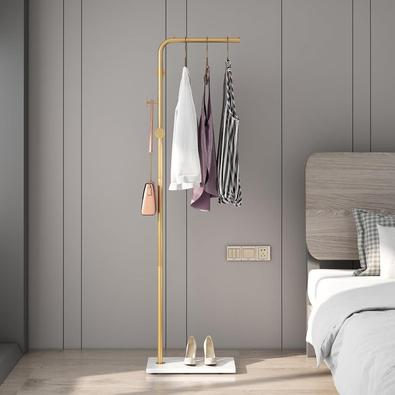 Mercer41 Nelligan Metal Freestanding 3 - Hook Coat Rack | Wayfair