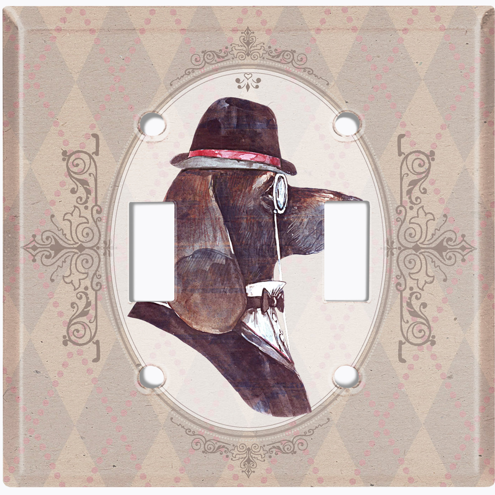 WorldAcc Metal Light Switch Plate Outlet Cover (Tuxedo Fancy Long Ears ...