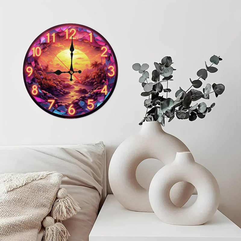 Ivy Bronx Glowing Numbers Crystal Sunset Clock | Wayfair