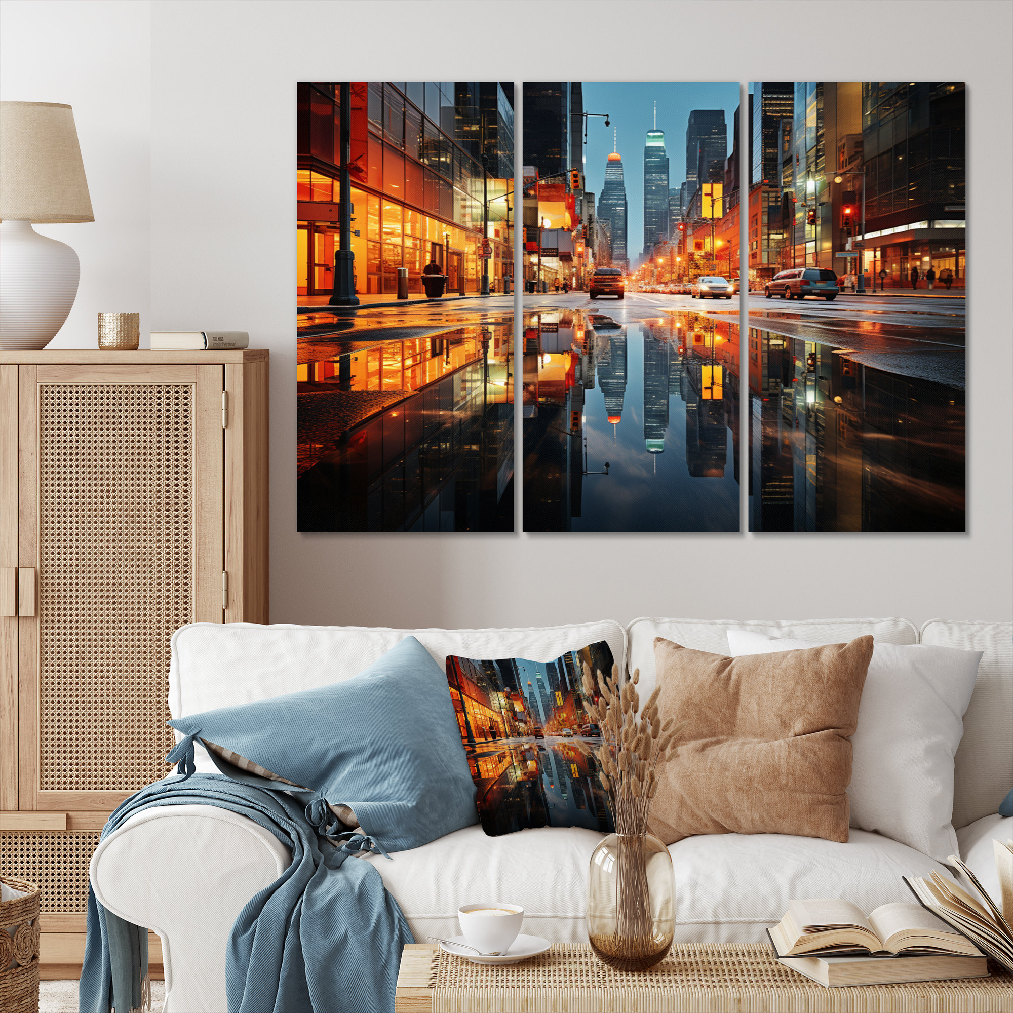 Design Art Cityscape Abstract Reflections Ii - Cityscapes Metal Wall ...