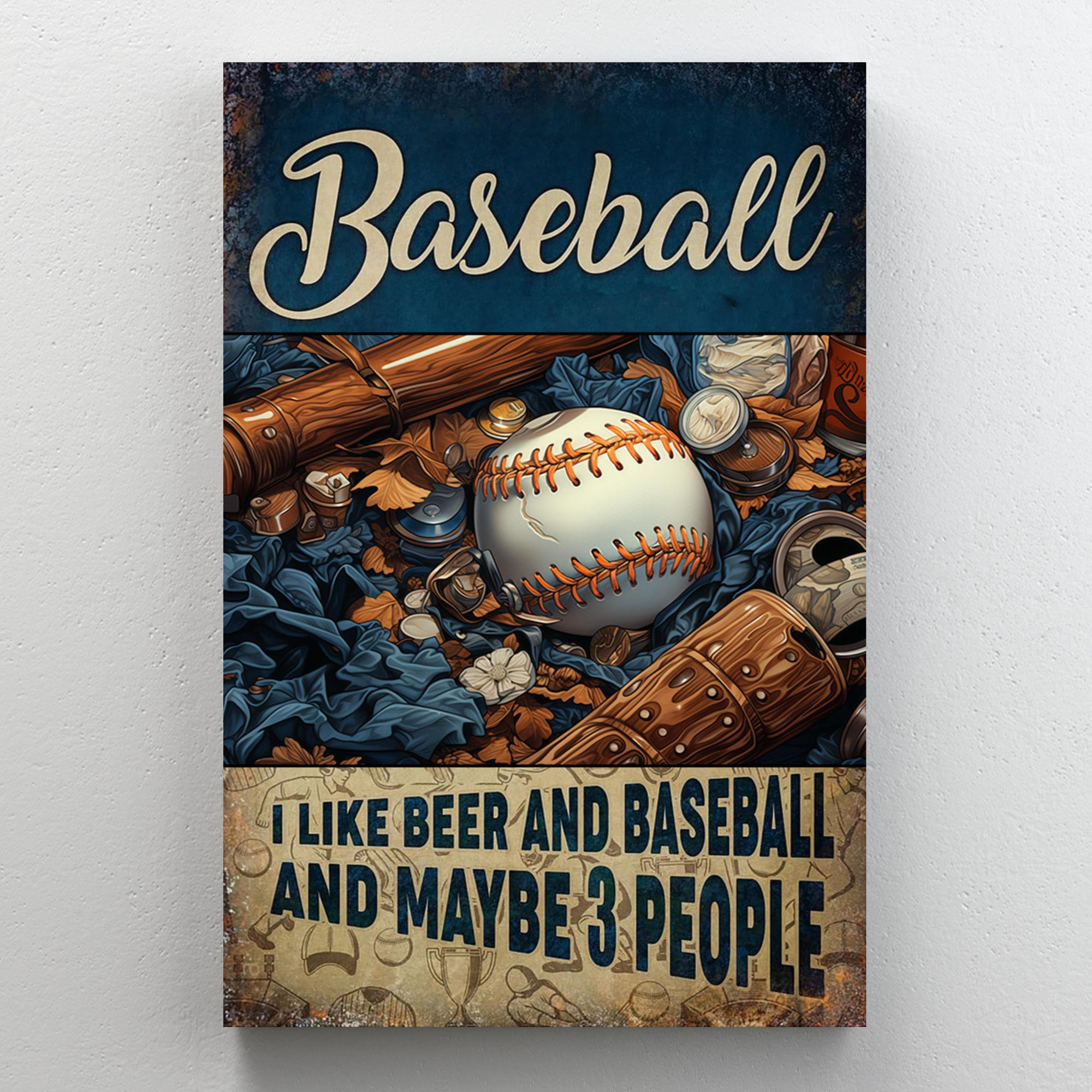Trinx Loal I Like Beer And Baseball On Canvas Print | Wayfair