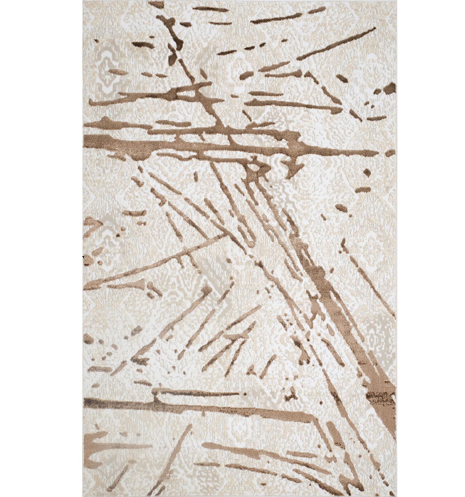 Wrought Studio™ 5' Ivory Abstract Area Rug | Wayfair