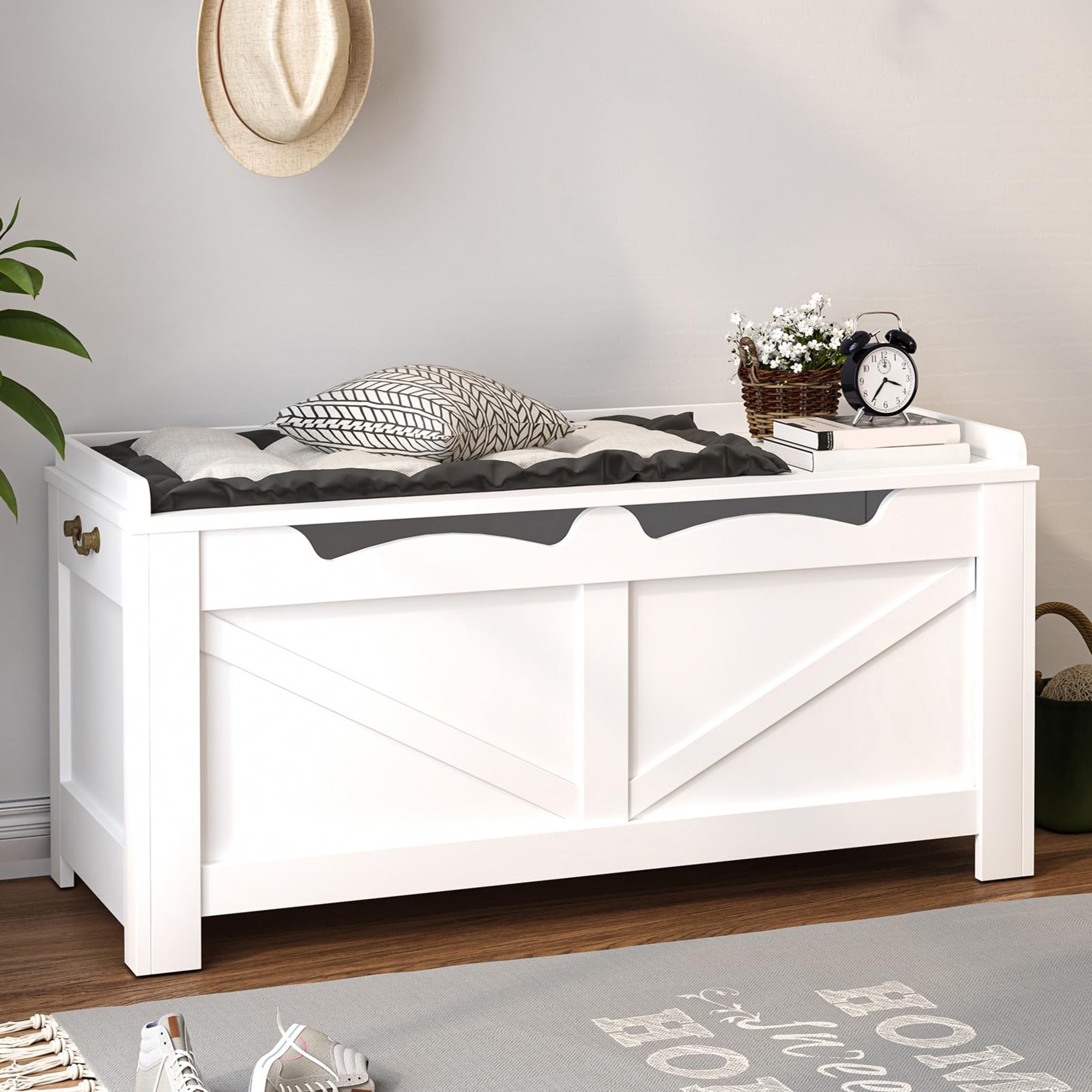 Latitude Run® 39.4" Storage Chest, Storage Trunk with 2 Hinges, Lift ...