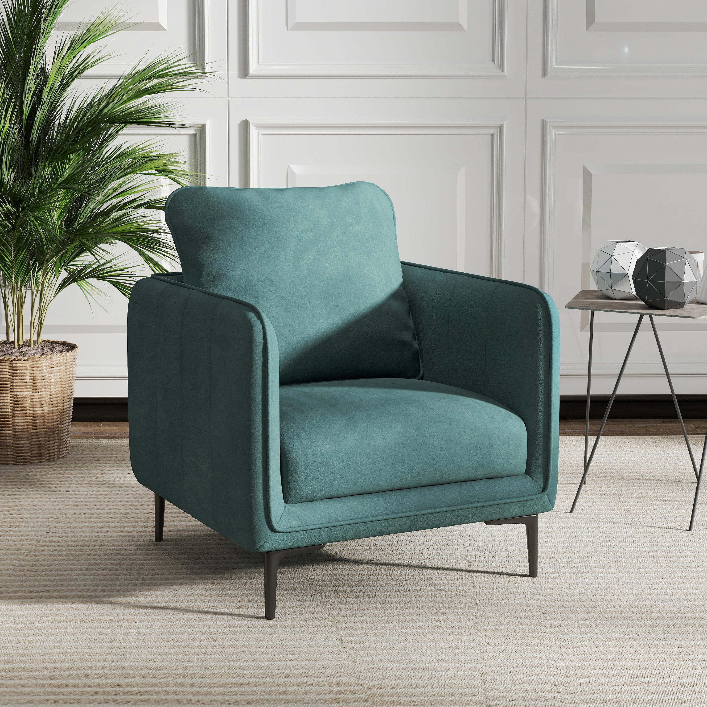 Mercer41 29" W Upholstered Velvet Club Accent Chair & Reviews | Wayfair