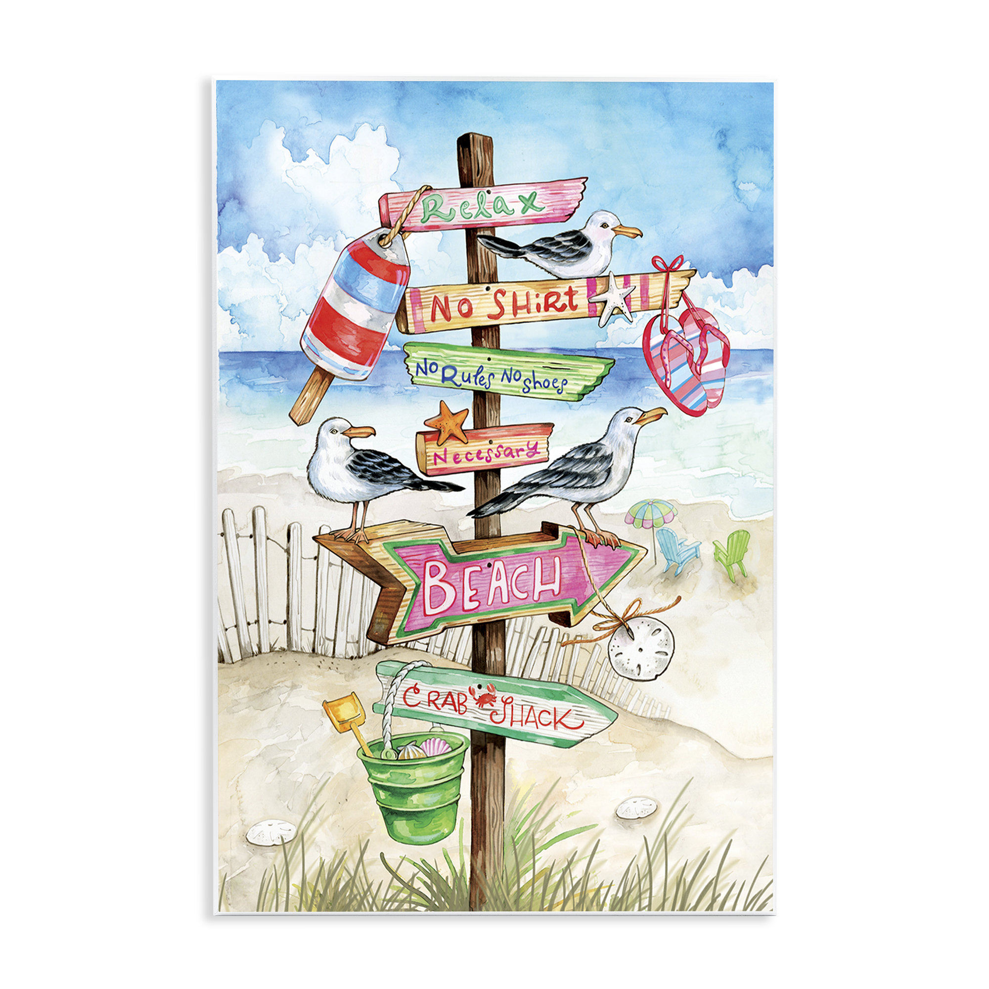 Ophelia & Co. Seaside Rules Signs Wall Plaque Art by Ronnie Rooney ...