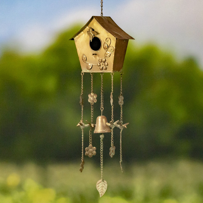 August Grove® Julio Assorted Hanging Birdhouse 6 Piece Wind Chime Set ...