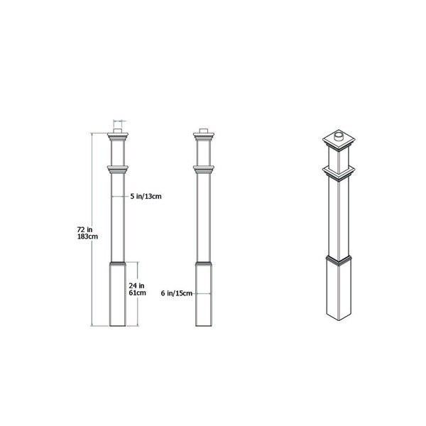 Vita Vinyl Lamp Post (Only) & Reviews | Wayfair