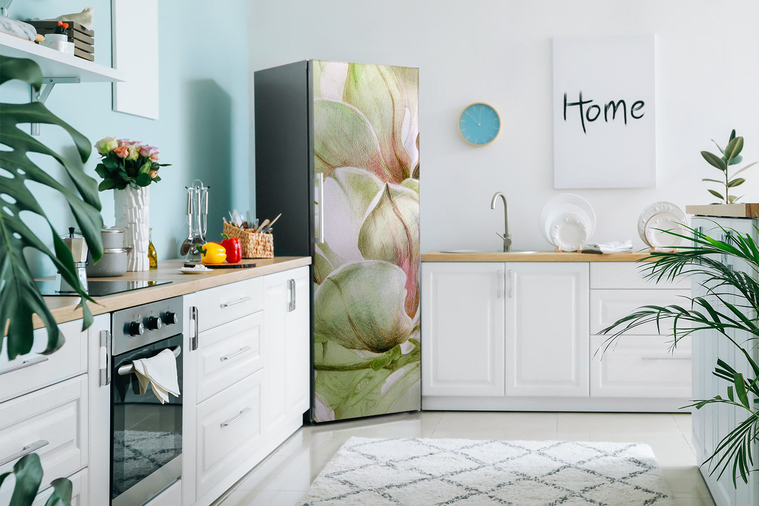 Ebern Designs Flowers Magnolia Freezer Door Sticker | Wayfair.co.uk