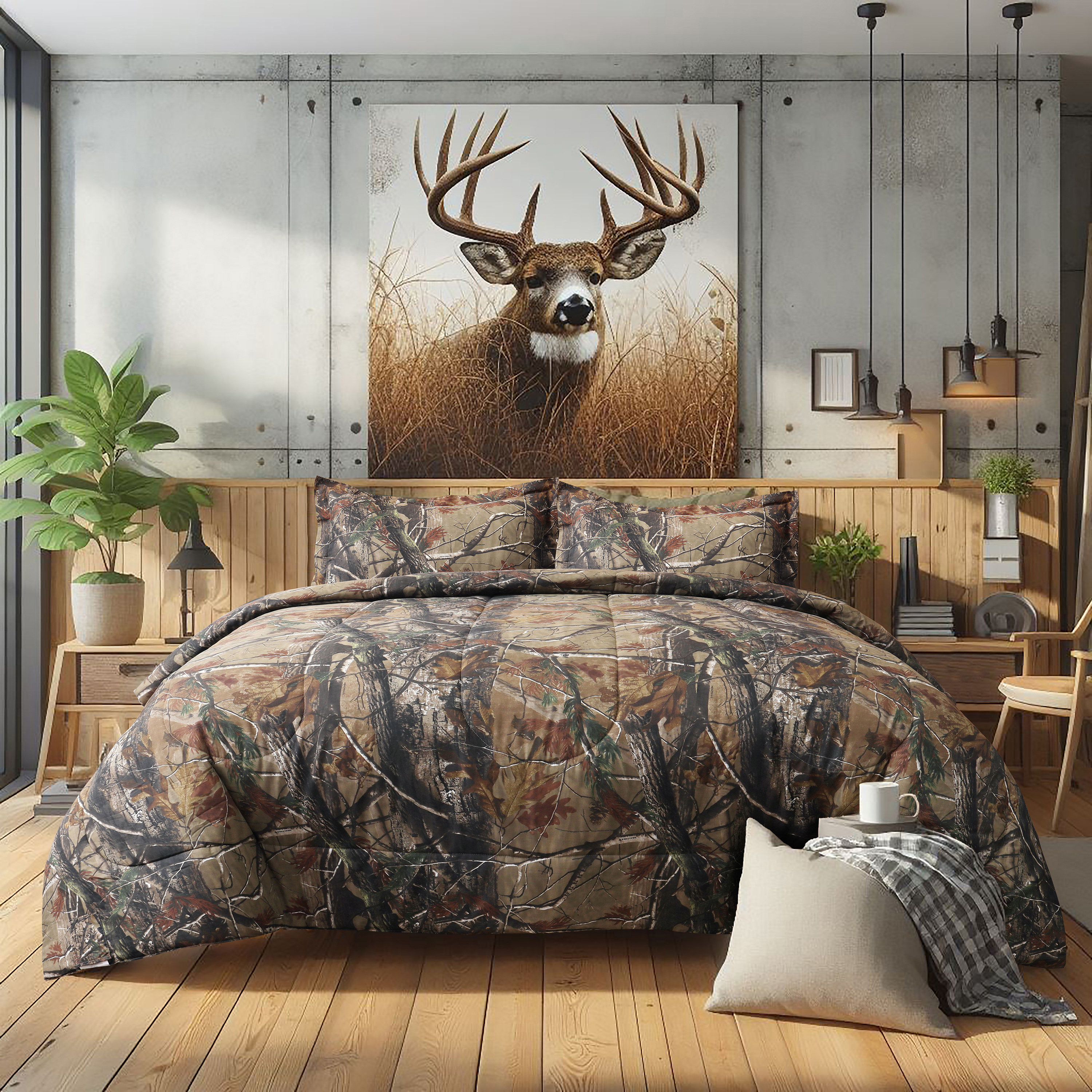 Realtree All Purpose Camo Comforter Set Polycotton Rustic Farmhouse ...