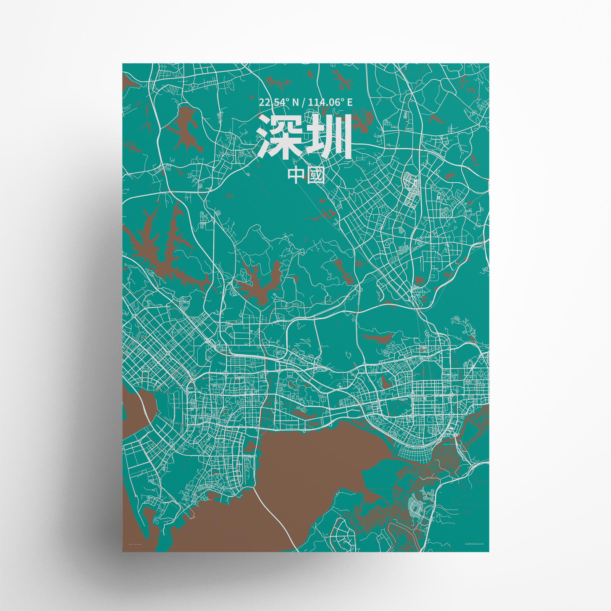 17 Stories Shenzhen (Traditional Chinese) City Map Graphic Art In ...