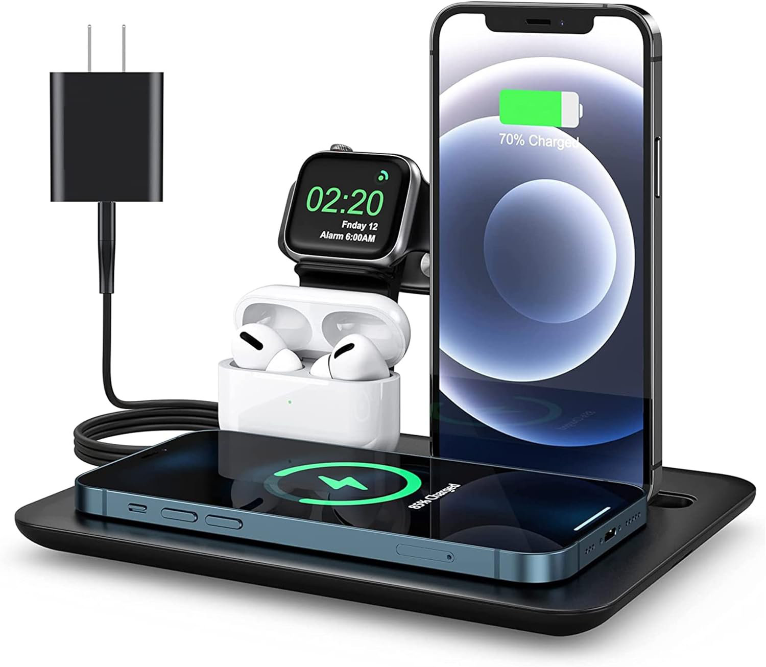 Inbox Zero Milini Trexonic 4 in 1 Fast Charge Wireless Charging Station ...