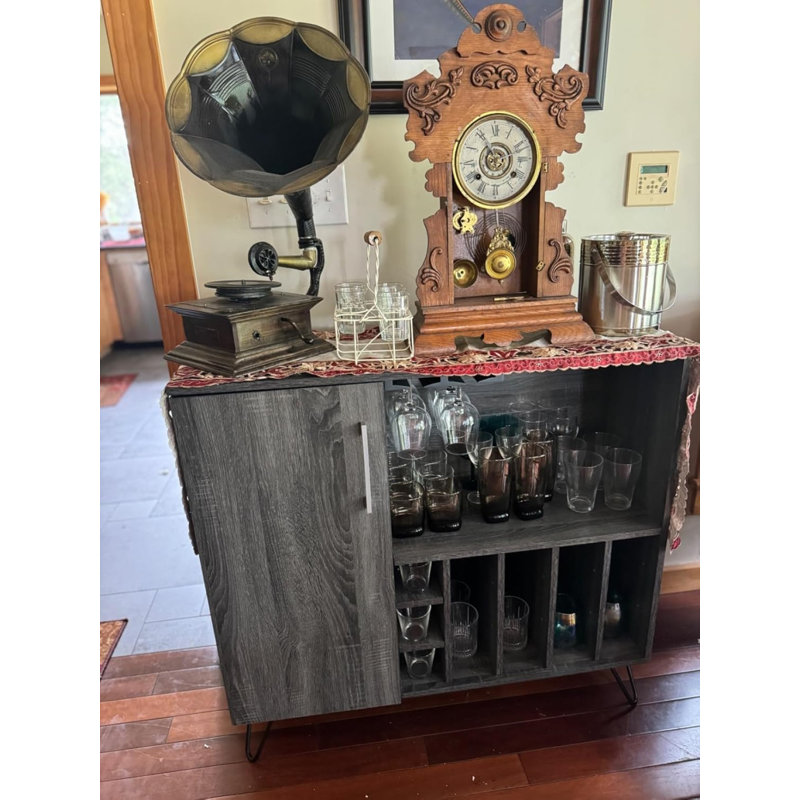 George Oliver Sideboard Wine Cabinet With Wine Rack Modern Wood Storage ...