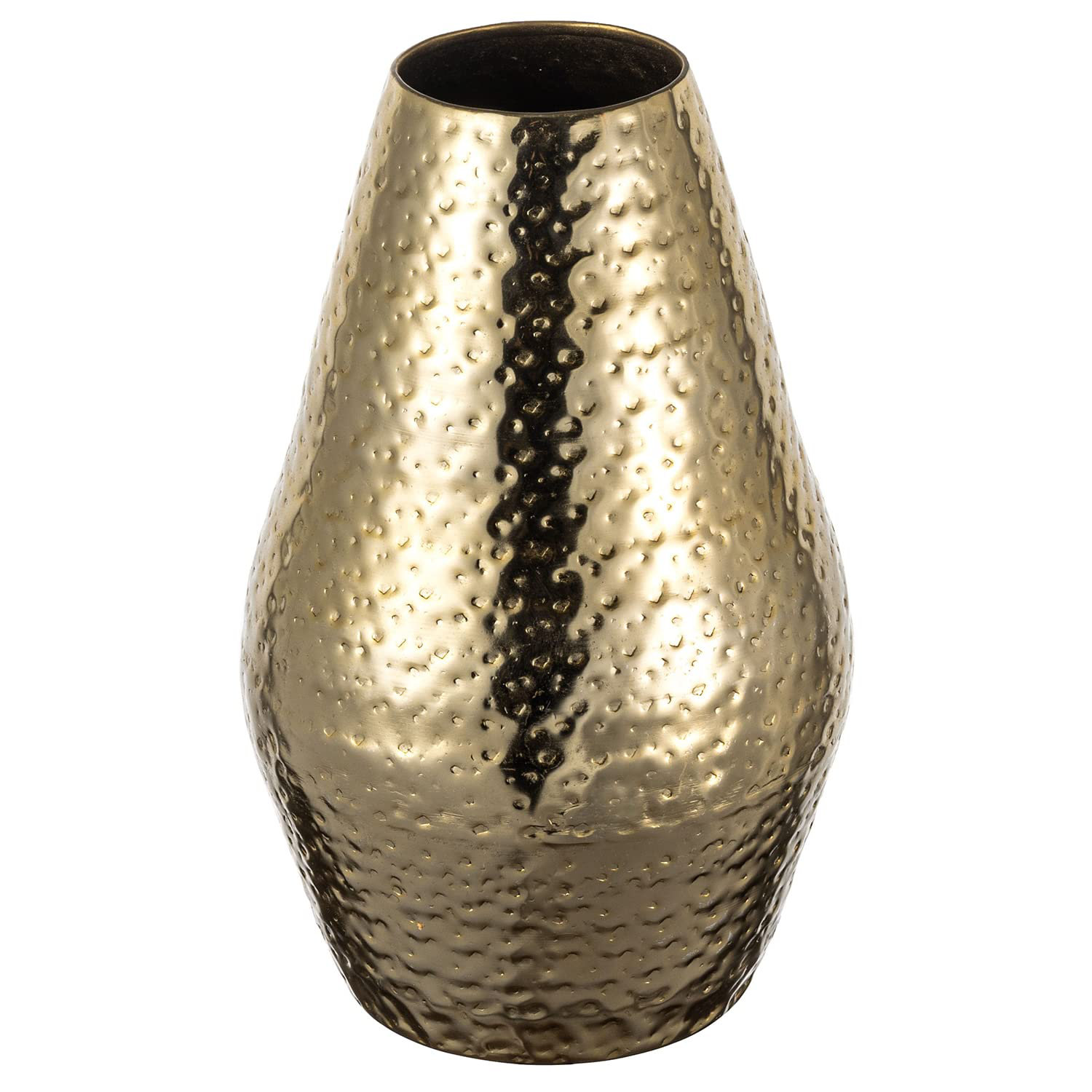 Mercer41 10" Tall Modern Brass Metal Decorative Vase With Pebble ...