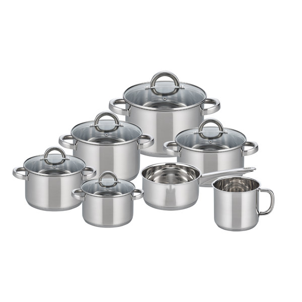 ELO Opal 12 Pieces Stainless Steel Cookware Set & Reviews | Wayfair.co.uk