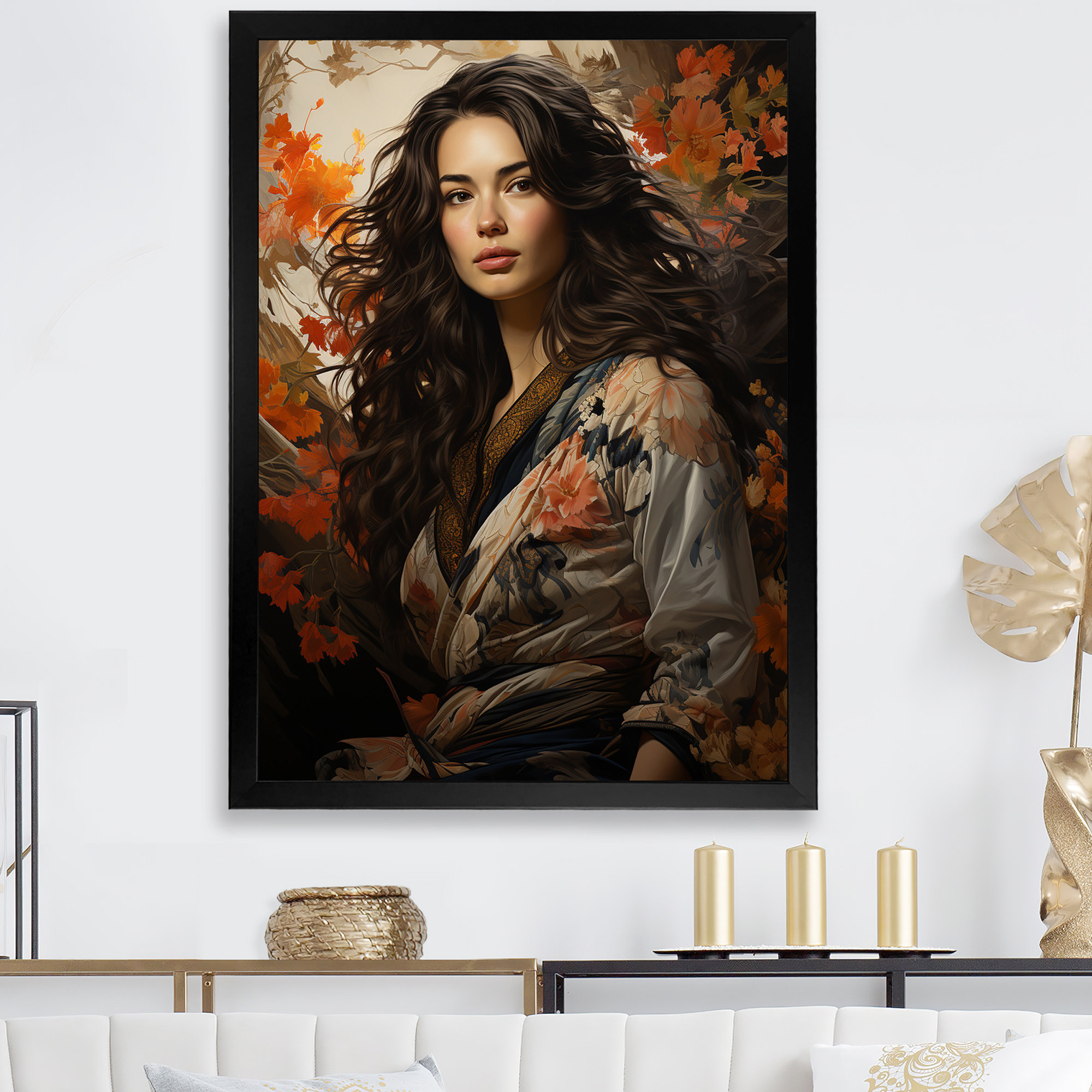 Everly Quinn Renaissance Asian Shogun Woman V - Asian Woman Wall Art ...