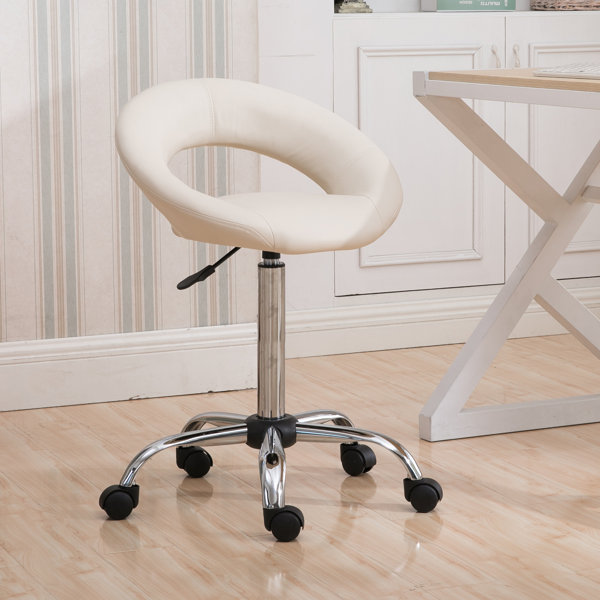 Zipcode Design Kurt Backed Adjustable Height Lab Stool with Wheels ...