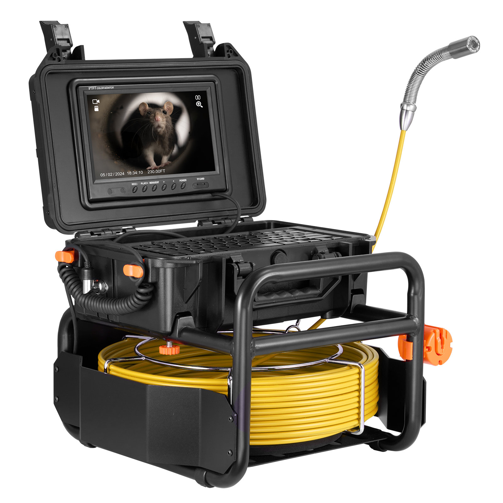 VEVOR Sewer Camera 230 ft/70m Self-Leveling Drain Camera with 512Hz ...