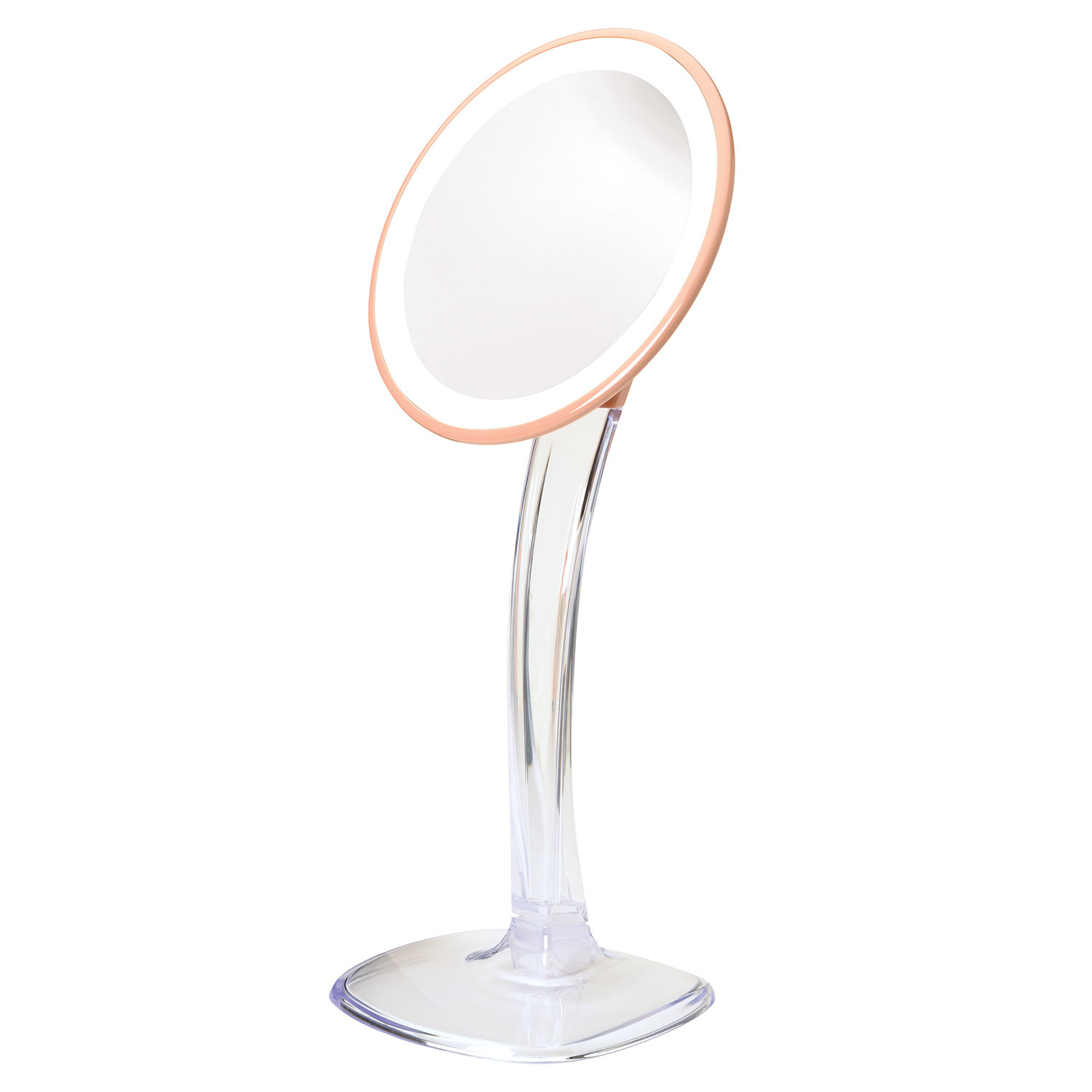 Latitude Run® 7.25" Lighted Tabletop Magnified Makeup Mirror, Plug In ...