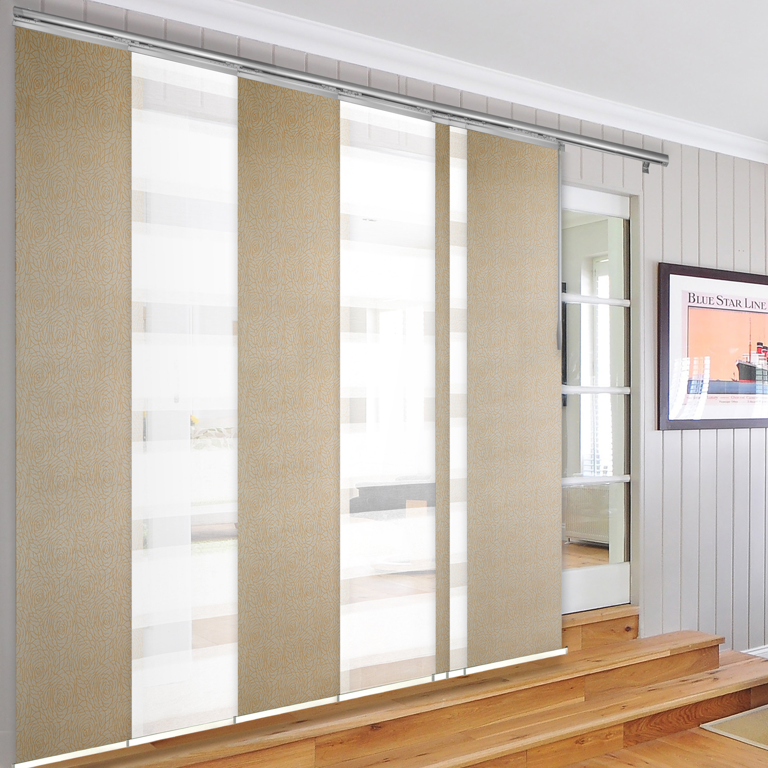 Rod Desyne 7-Panel Single Rail Panel Track Extendable 110"-153" W x 94 ...