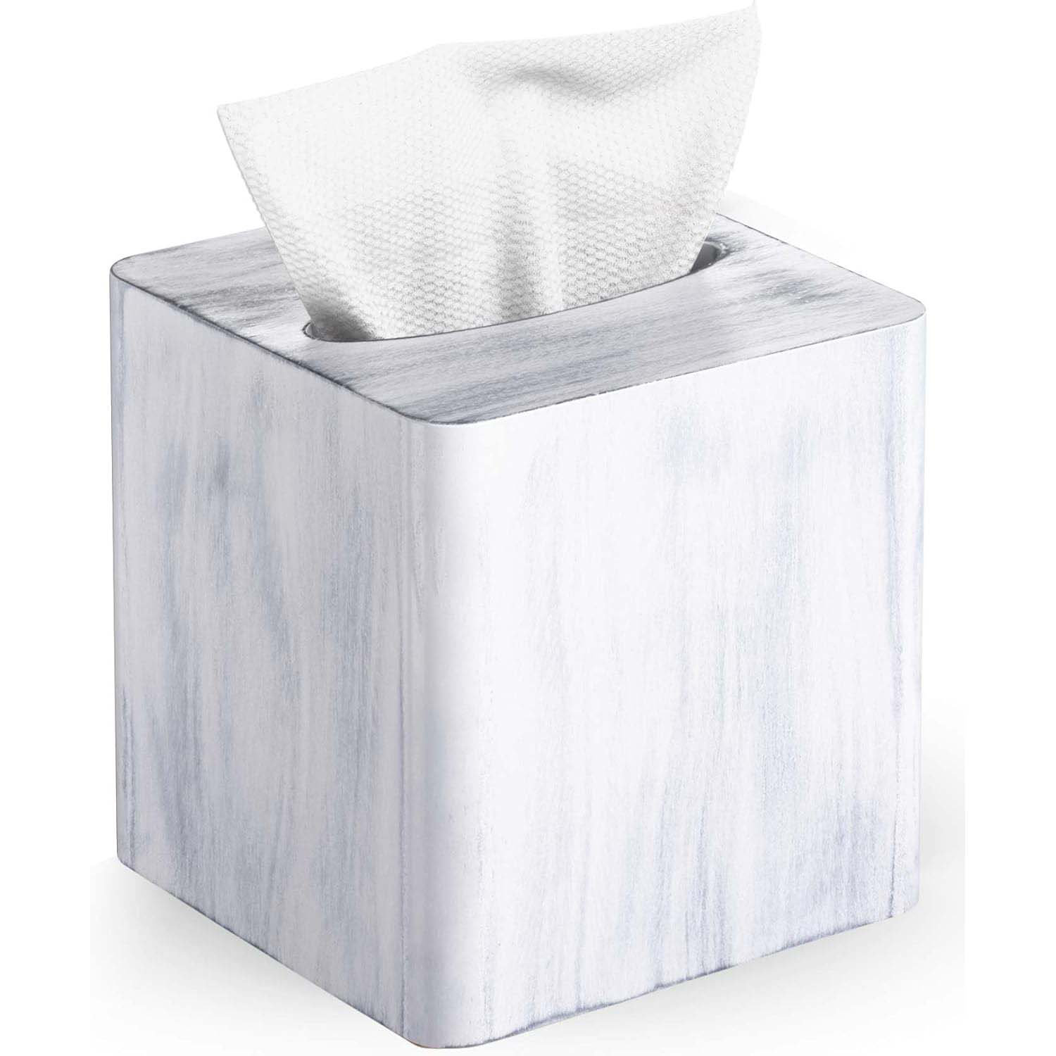 Everly Quinn Tissue Box Cover Square - Oak Wood Tissue Box Holder For ...