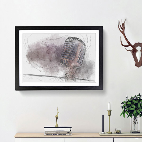 East Urban Home Steel Vocal Microphone - Picture Frame Graphic Art ...