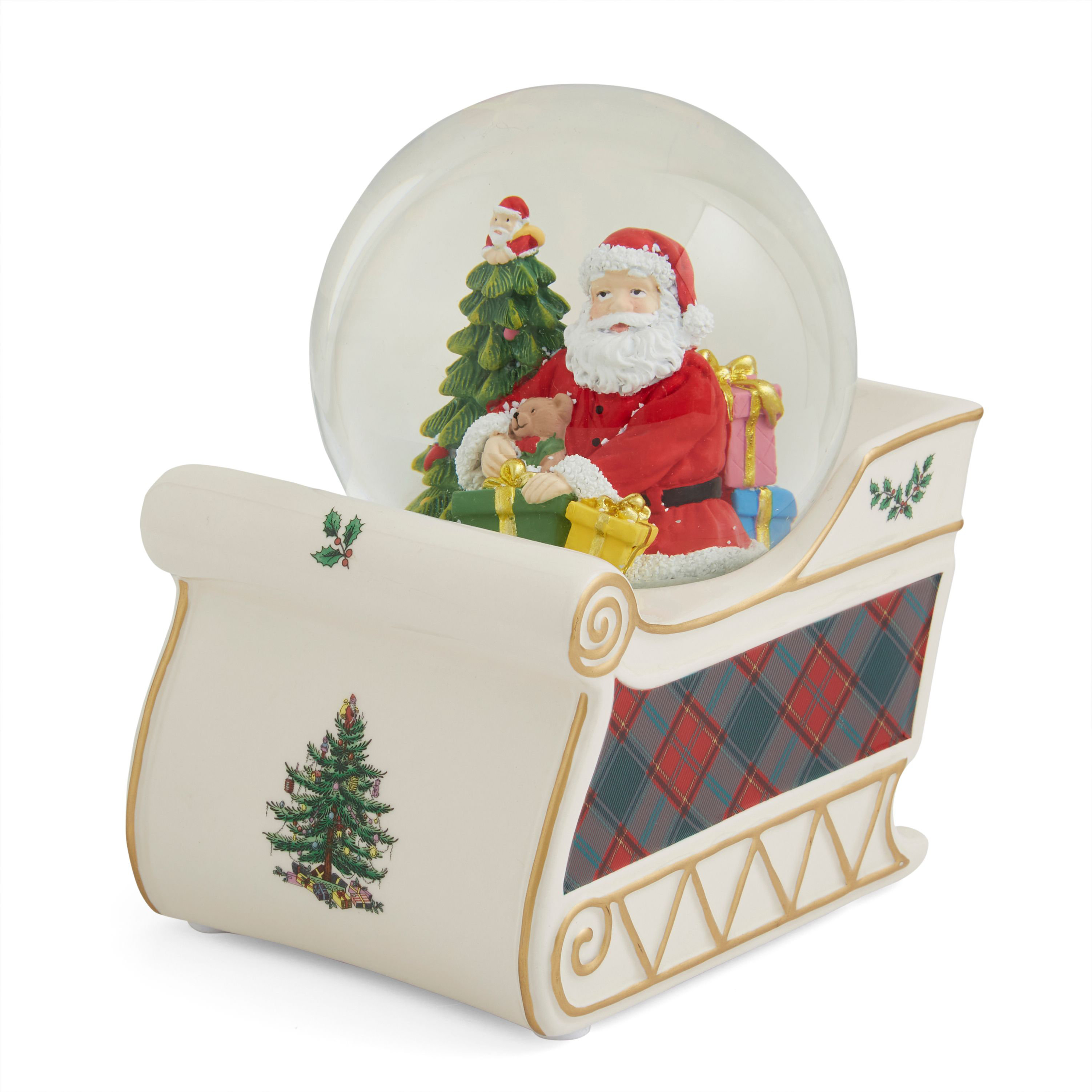 Spode Christmas Tree Santa Sleigh Snow Globe 6.5" | Wayfair
