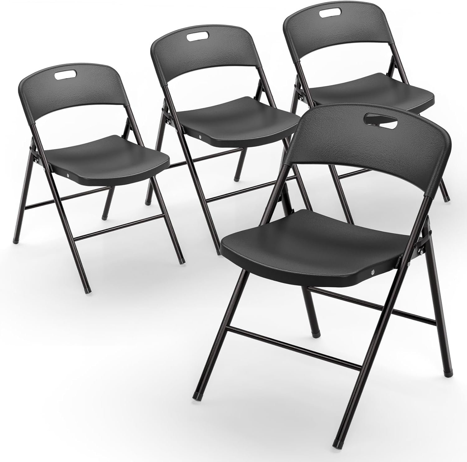 Inbox Zero Plastic Stackable Chair Folding Chair Set (Set Of 4) | Wayfair