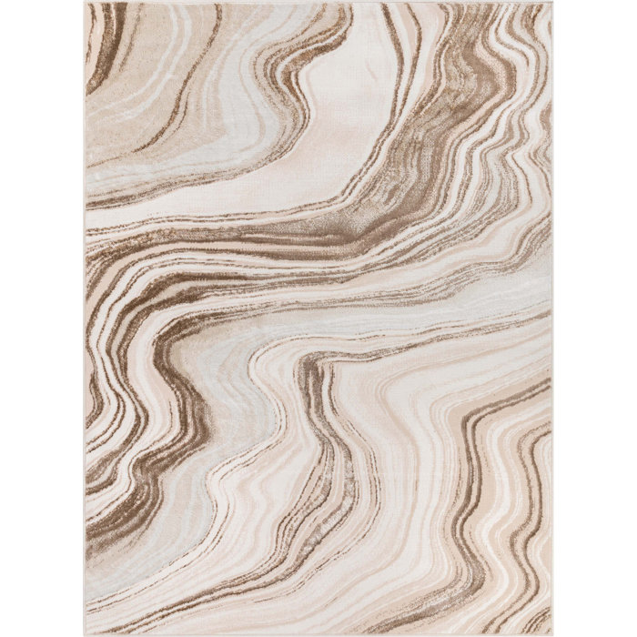 Mercer41 Kampen Glam Abstract Ivory Area Rug & Reviews | Wayfair