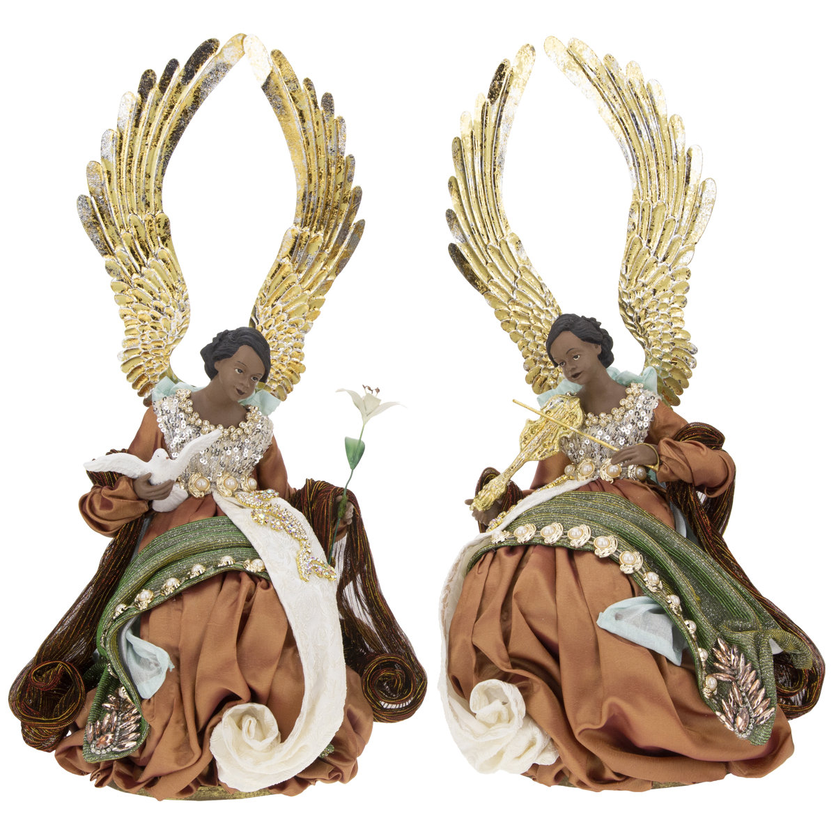 Mark Roberts 2 Piece Christmas African-American Kneeling Angel Set, 17 ...