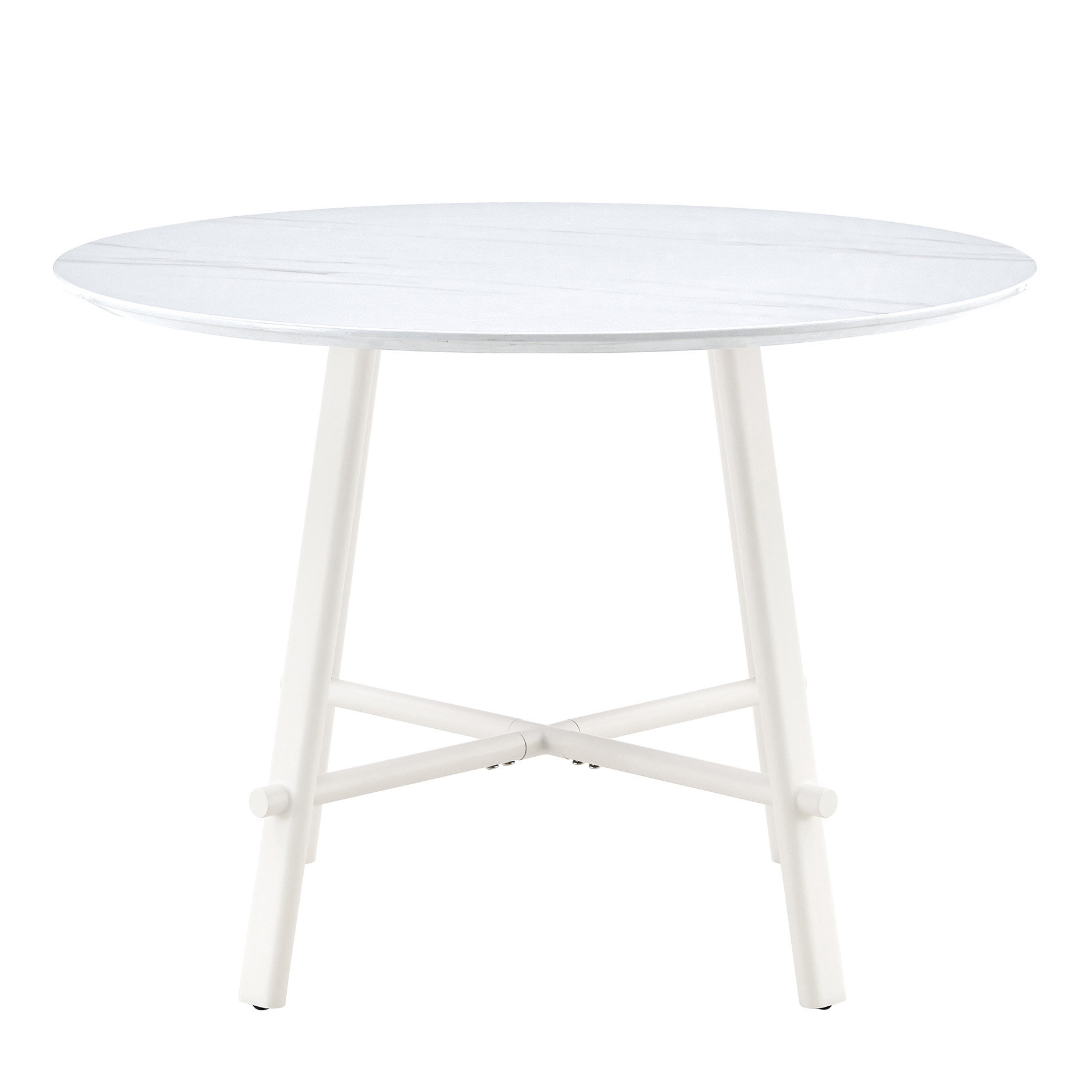 Wrought Studio™ Modern Minimalist Dining Table - 42 Inch White Tabletop ...