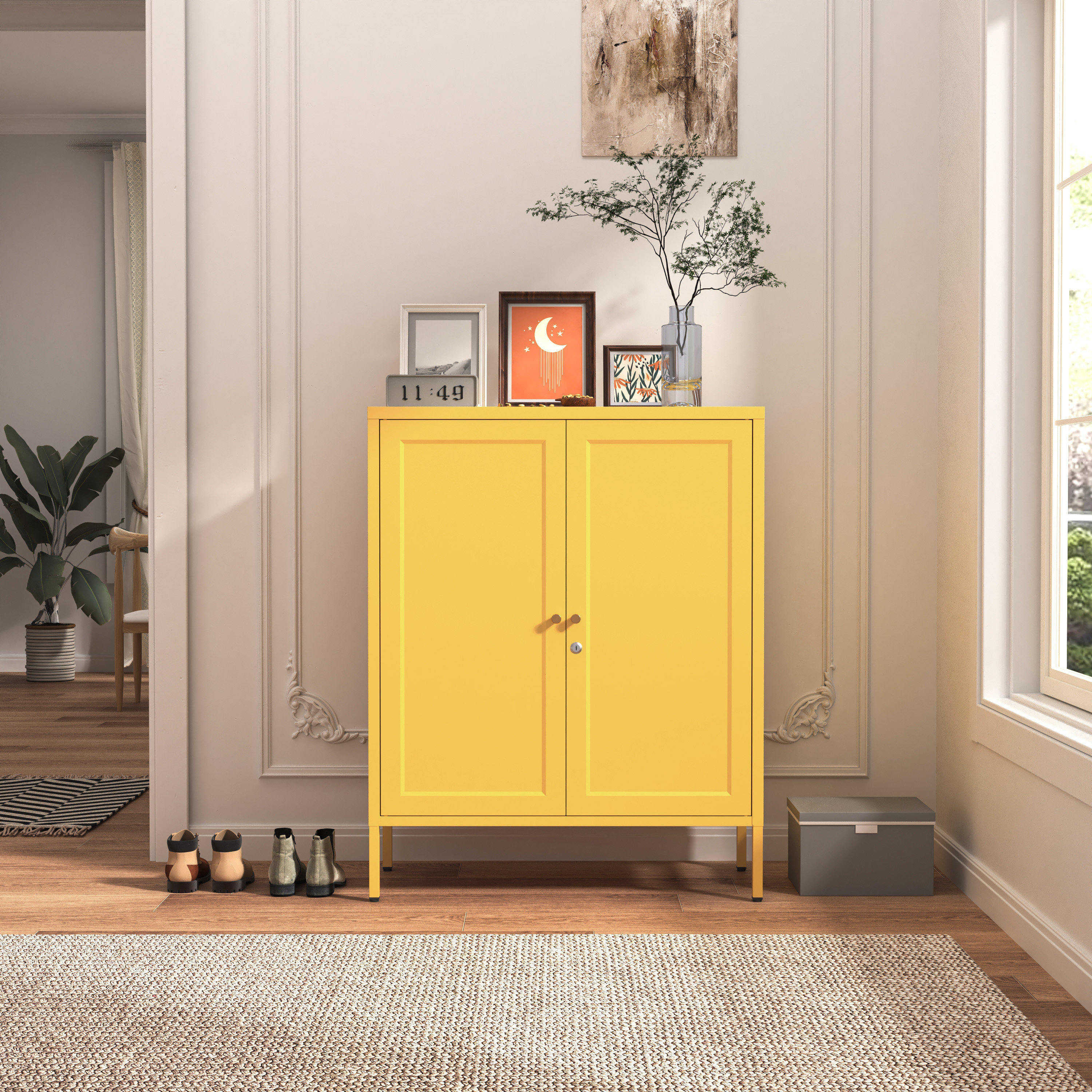 Ebern Designs Bathroom Floor Storage Cabinet Home Storage Unit ...