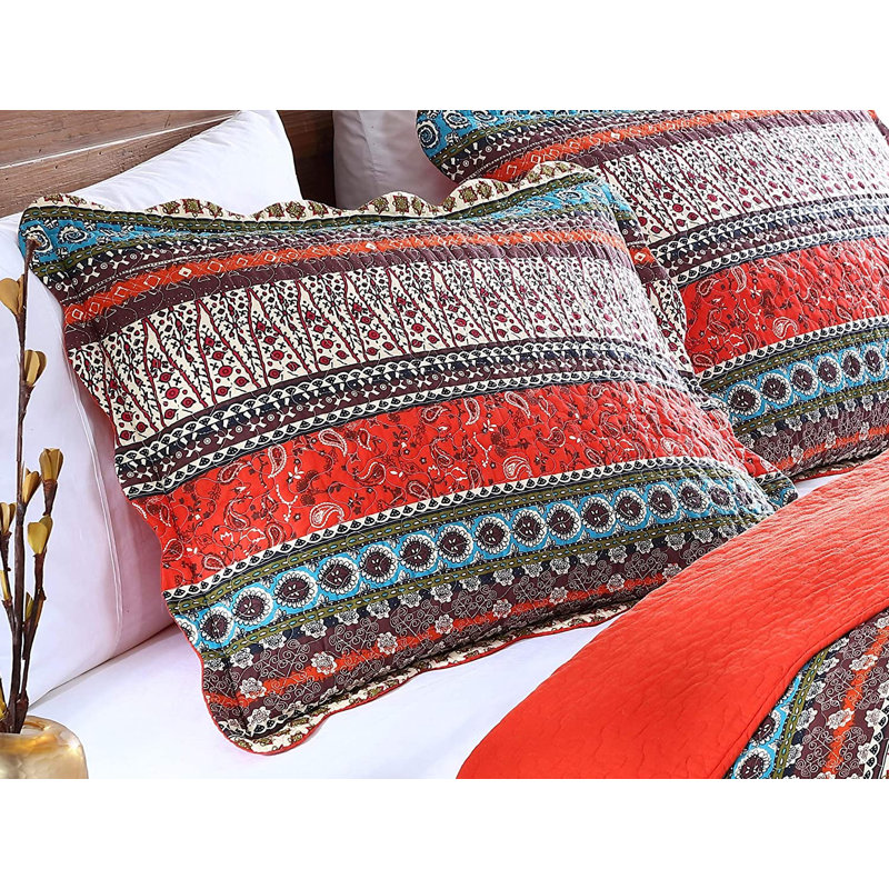 Chezmoi Collection Boho Floral Cotton Reversible Quilt Set "& Reviews ...