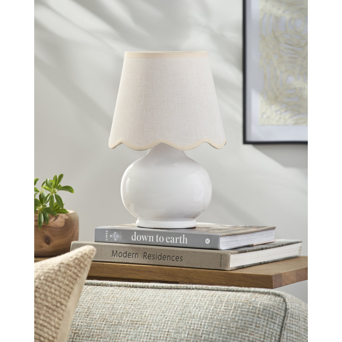 Birch Lane™ Momsen Coloured Scallop Shade Lamp & Reviews | Wayfair