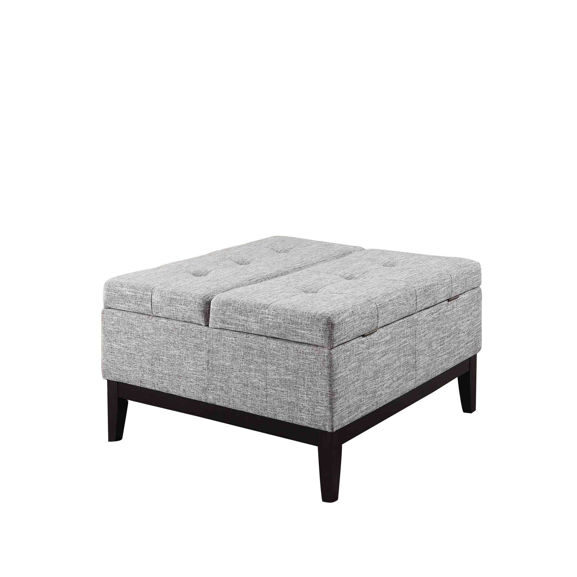 Hokku Designs 33 Navy Blue Velvet Rolling Tufted Round Cocktail