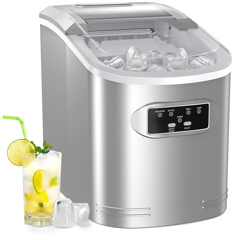 HIGEMZ 26 Lb. Daily Production Bullet Shape Ice Portable Ice Maker ...